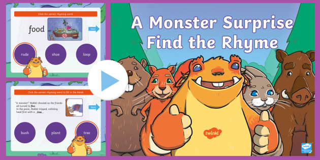 A Monster Surprise Rhyming Activity PowerPoint
