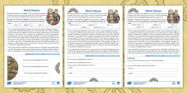 History Hackers: Viking Voyage Word Classes SPaG Activity