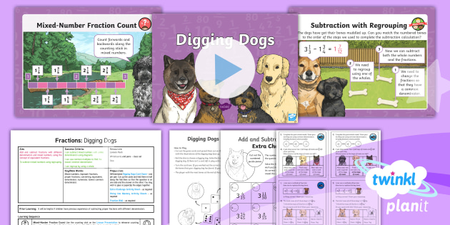 Year 6 Add And Subtract Fractions Planit Maths Lesson 3