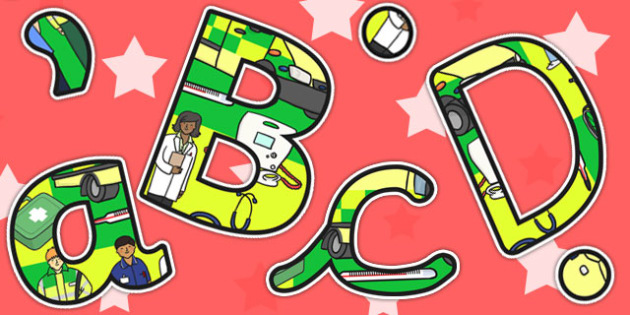 FREE! - Ambulance Service Themed A4 Display Lettering