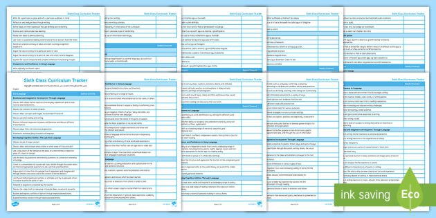 Sixth Class Curriculum Aims Record (teacher made)