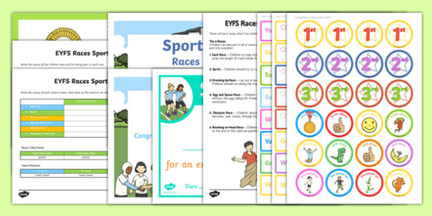EYFS Races Sports Day Resource Pack (teacher made)