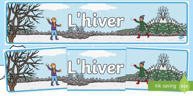 Banderole d'affichage : L'hiver - Hiver, winter, banderole, affichage