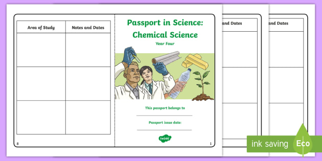 Year 4 Chemical Sciences Passport Booklet (teacher made)