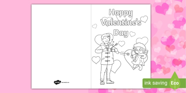 FREE! - Cupid Valentine's Day Card | Colour In Gift Card