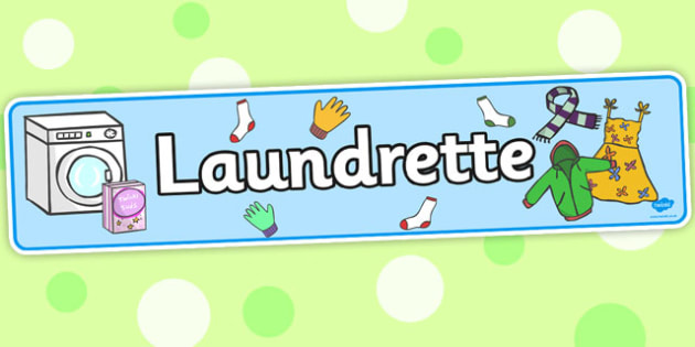 Laundrette Role Play Display Banner - washing, laundrette, washing machine