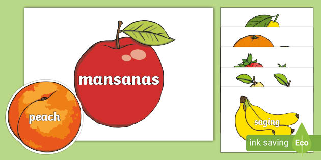 Mga Prutas (Word Label) Fruit Words - Preschool - Twinkl