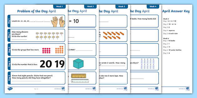 Maths Problems | Problem Of The Day | April (teacher made)