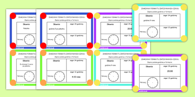 Karty z wyzwaniami Czas po polsku - matematyka