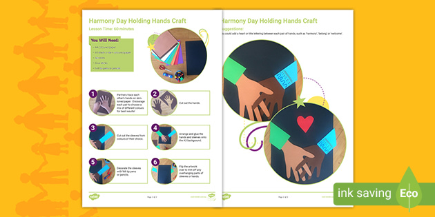 Harmony Day Holding Hands Paper Craft (teacher made)