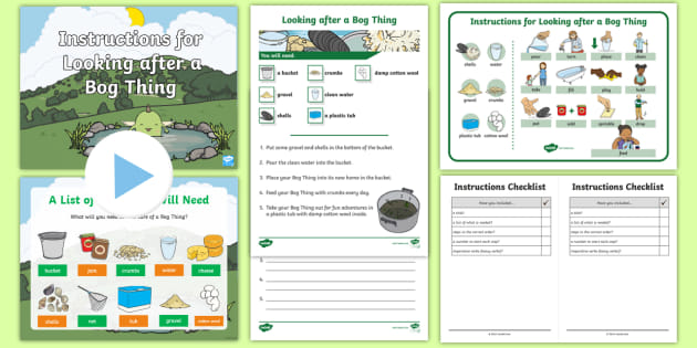Instructions for Looking after a Bog Thing Resource Pack