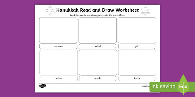 Hanukkah Read and Draw Worksheet (Teacher-Made)