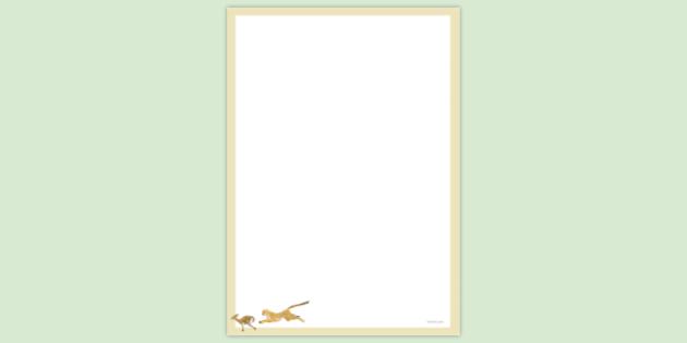 FREE! - Simple Blank Cheetah Chasing Gazelle Hunting Page Border