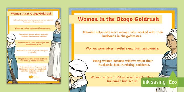 Women in the Otago Gold Rush Display Poster