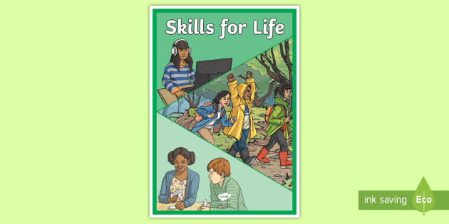 Skills for Life A4 Display Poster - skills for learning, CfE, Heath and