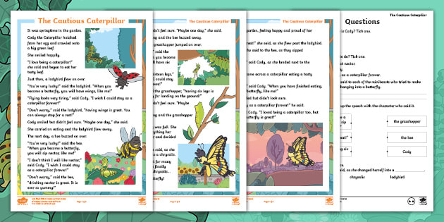 The Cautious Caterpillar KS1 Reading Comprehension