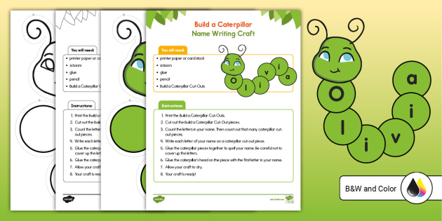 Build a Caterpillar Name Writing Craft (teacher made)