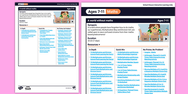 FREE! - 👉 BBC Teach | Live Lesson and Resources - Maths - A World Without