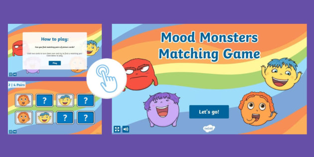Kindergarten Mood Monsters Matching Pairs Game | Twinkl