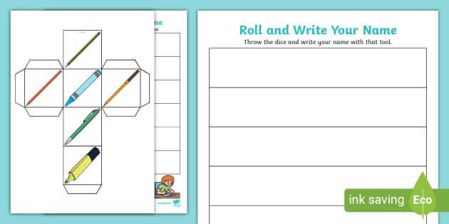 Roll and Write Your Name | Twinkl (teacher made)
