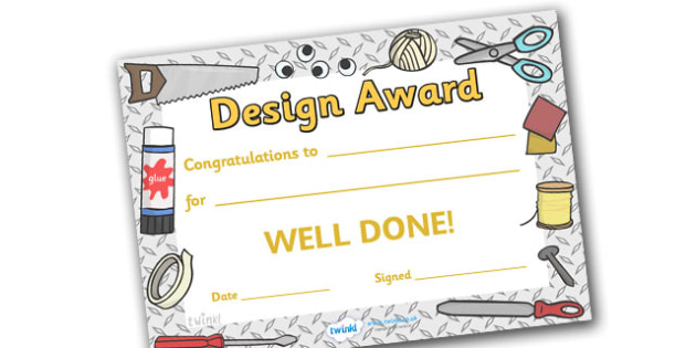 Design Award Certificate