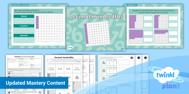 👉 Y4 Fractions: Decimal Hundredths PlanIt Maths Lesson 2