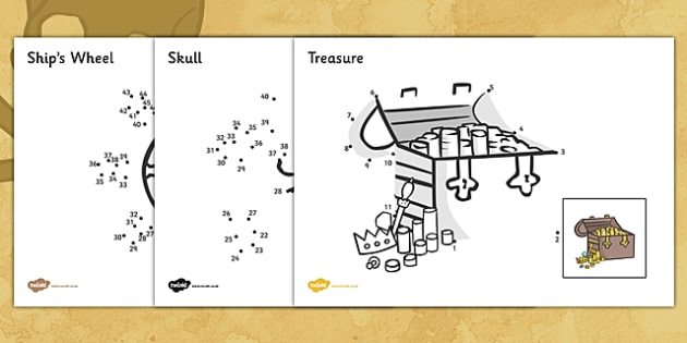 Dot to dot Sheets (Pirates) - dot to dot sheets pirates, dot to