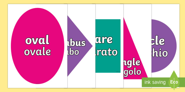 2D Shapes Display Cut Outs English/Italian - 2D Shapes Display Cut Outs