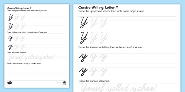 Letter Y Writing