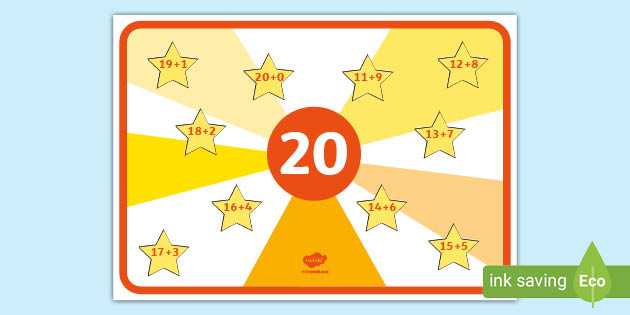 Star Number Bonds 11-20 Display Poster (teacher made)