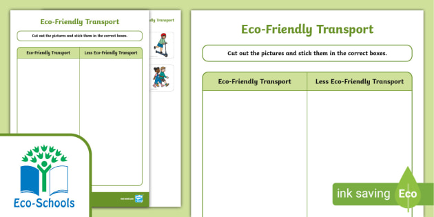 Eco-Friendly Transport Cut and Stick Activity Sheet