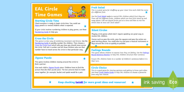 Circle Time Activities And Games For Kids