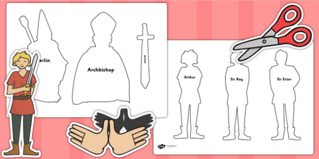 Beautiful King Arthur Shadow Puppets (Teacher-made)