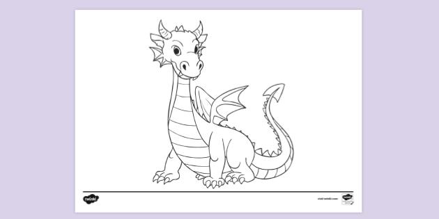 FREE! - Cartoon Dragon Colouring | Colouring Sheets