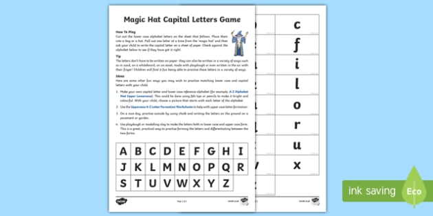 Capital Letters Magic Hat Game (teacher made)