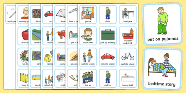 Daily Routine Visual Timetable For Boys Teacher Made 
