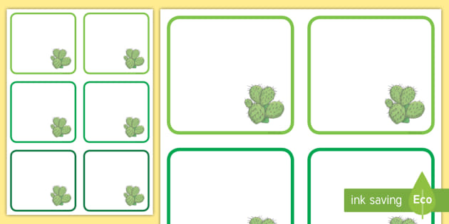 Cactus Themed Editable Drawer, Peg, Name Labels