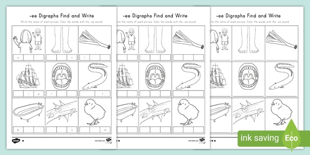 -ee Digraphs Find and Write Differentiated Activity