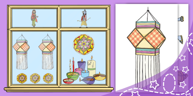 Diwali Window Display (Collage)