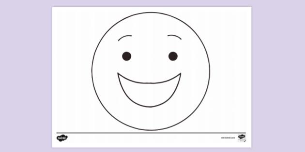 FREE! - Happy Smiley Emoticon Colouring Sheet (teacher made)