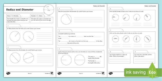 👉 Radius and Diameter Activity Sheet - Twinkl - Maths - KS2