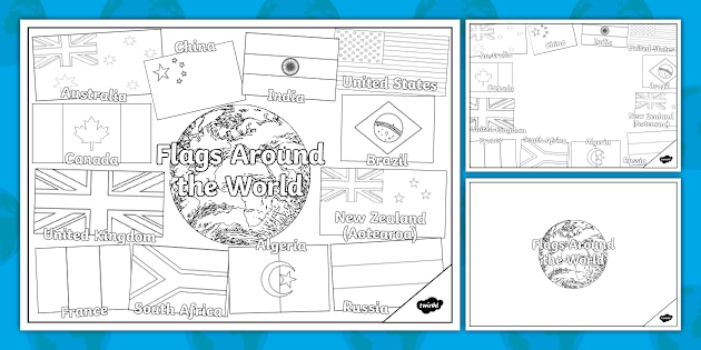Flags Of The World Colouring Pages New Zealand Pin By . † Anthony