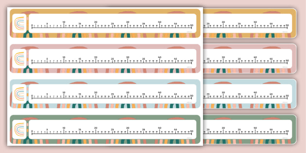 Muted Rainbow Themed 0-50 Number Line - (Teacher-Made)