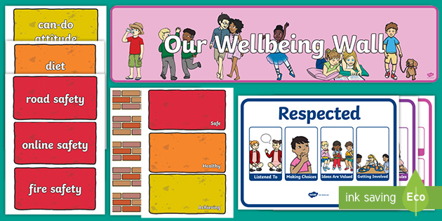 Whole School Our Wellbeing Wall Display Pack