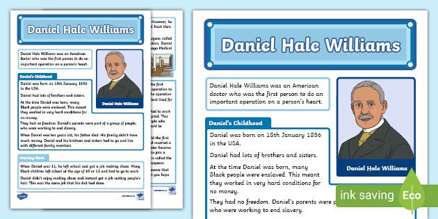 KS1 Daniel Hale Williams Fact File (teacher made)