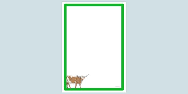 FREE! - Longhorn Cow Page Border | Ready-Made Page Borders