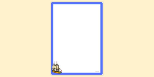FREE! - British Colonial Brig Page Border | Page Borders | Twinkl