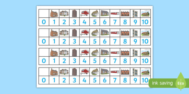 Houses and Homes Number Track (1-10) (teacher made)