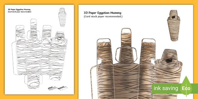 3D Paper Egyptian Mummy Activity (teacher made)