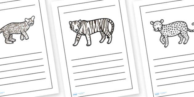 FREE! - Jungle Animal Writing Frames Lined (teacher made)